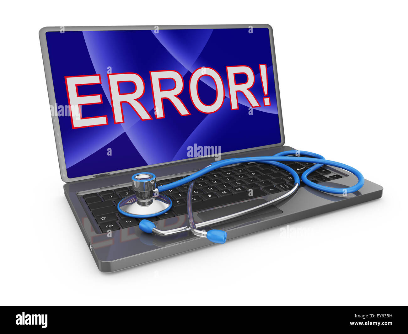 Medical stethoscope on a laptop computer, 3D rendering Stock Photo - Alamy