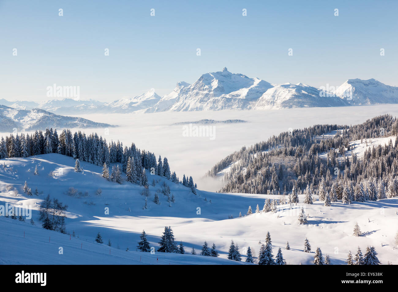 Aravis Mountain Range from Les Gets Stock Photo - Alamy