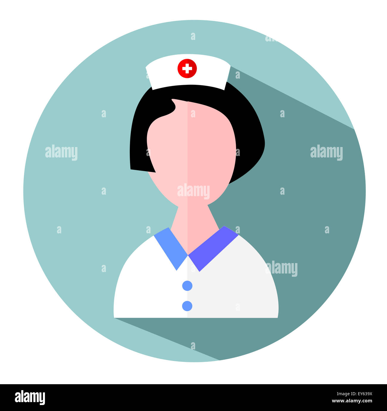 Nurse flat design icon Stock Photo - Alamy