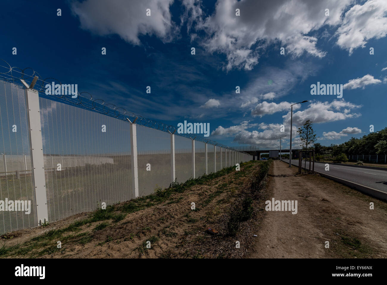 July 22, 2015 - Construction of the 9ft-high (2.74 meter) fence, known ...