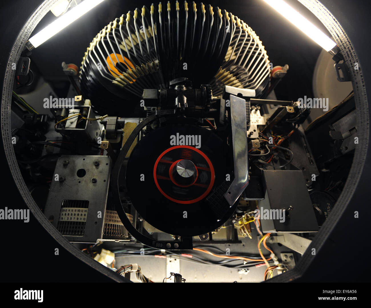 View of Turntable and mechanics of a vintage AMI Continental II jukebox ...