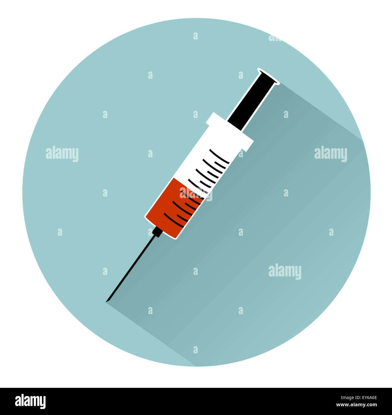 Syringe flat web icon Stock Photo - Alamy
