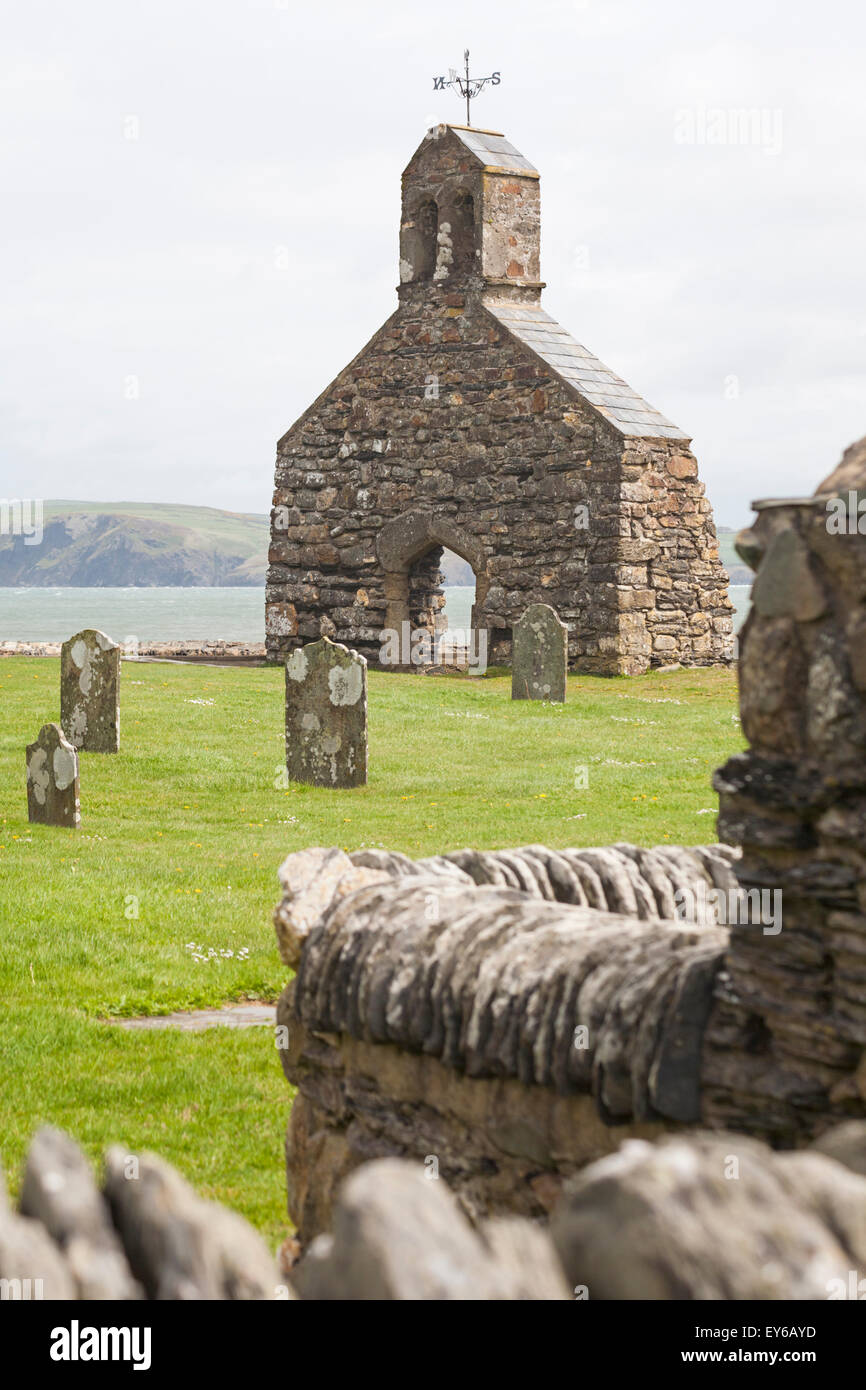 remains of St Brynach's Church and cottages at Cwm yr Eglwys ...