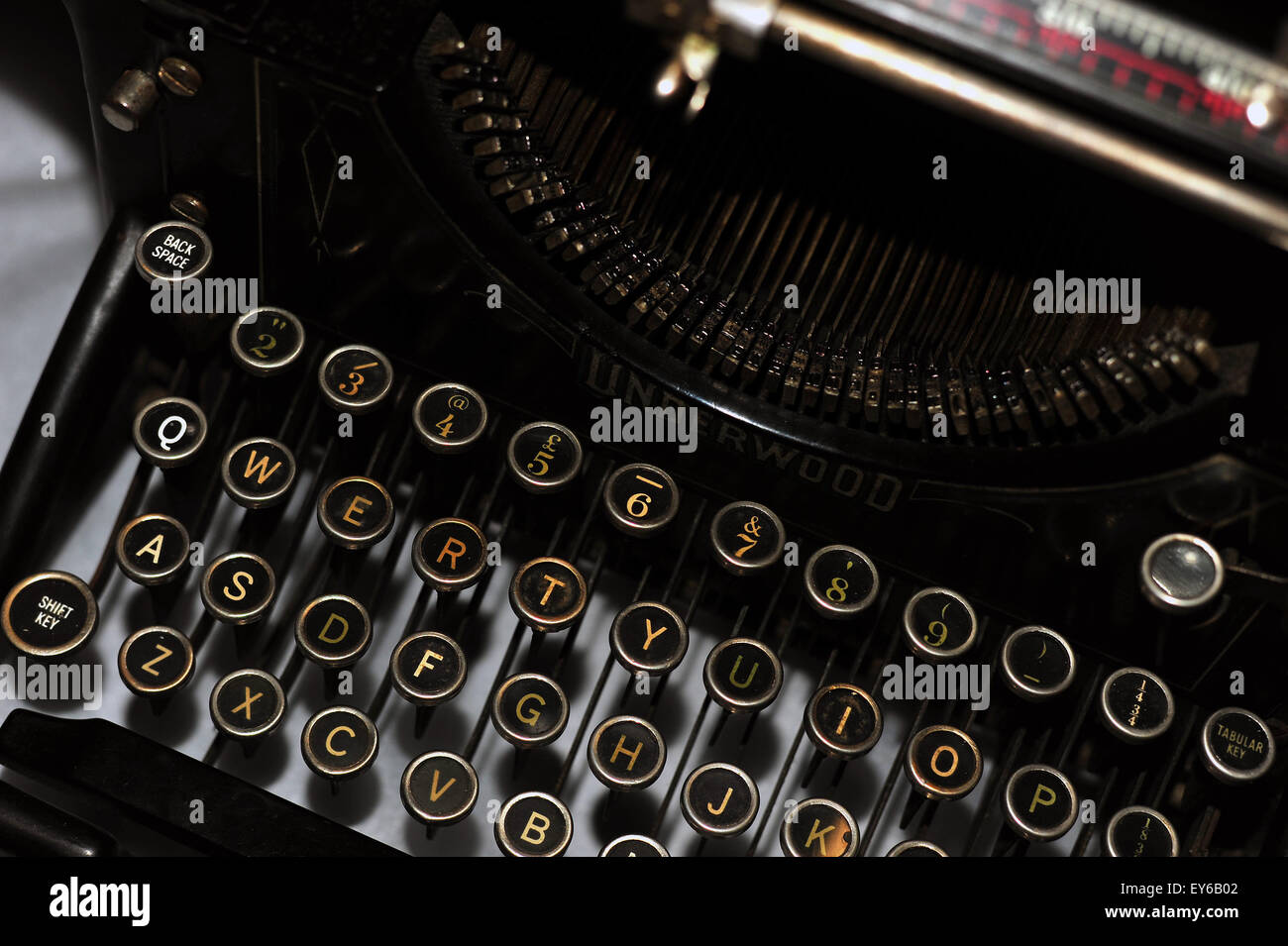 The metal keys on a mechanical typewriter Stock Photo - Alamy