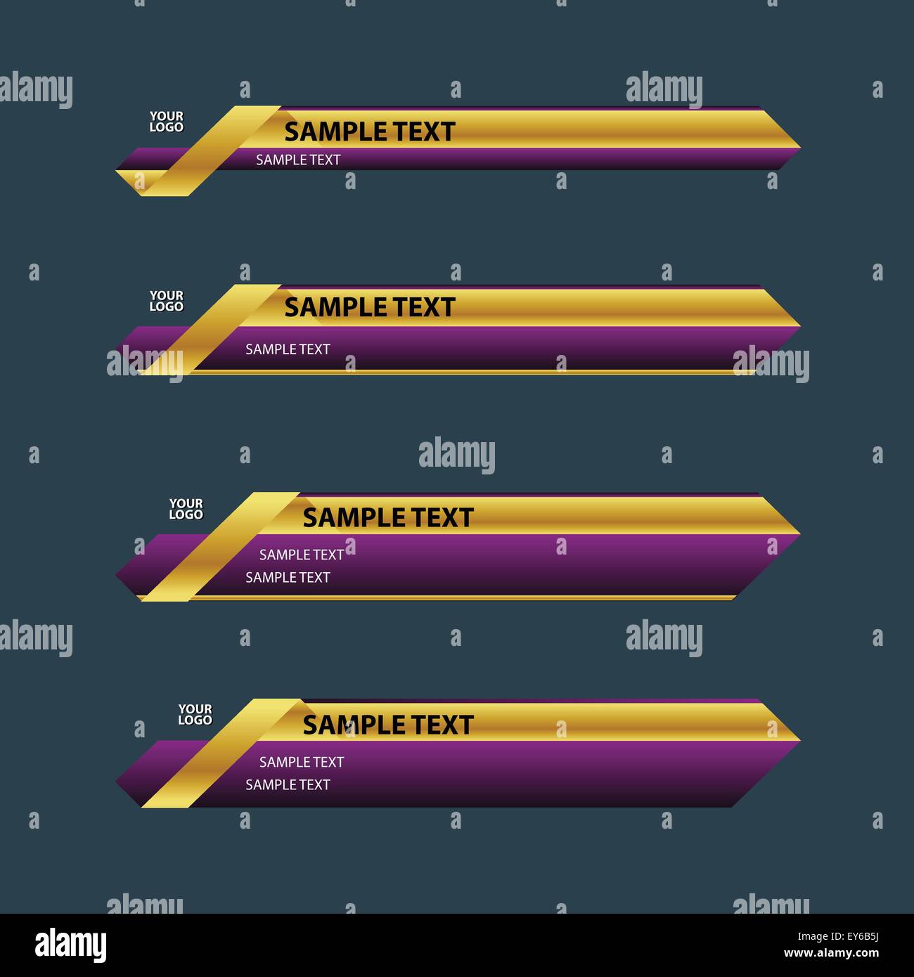Purple gold lower third banner bar name Stock Vector Image & Art - Alamy