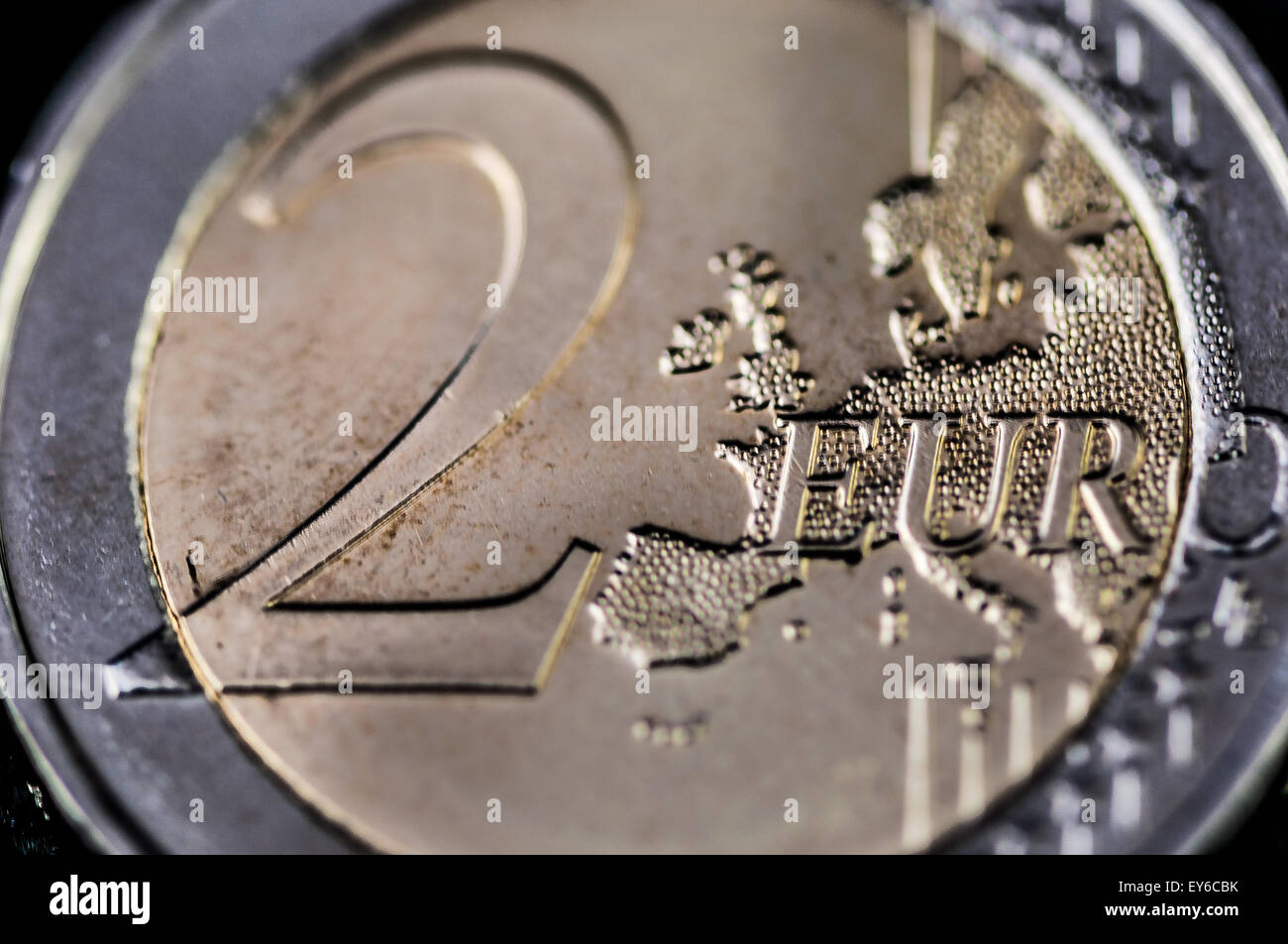 2 Euro Coin with europe frontside Stock Photo - Alamy