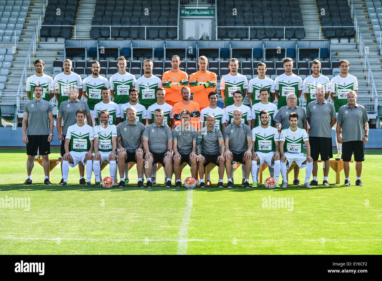 FK Jablonec, Czech soccer league season 2015/2016. Top row from left ...