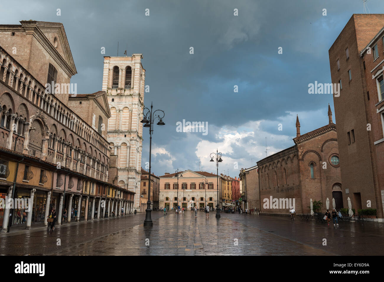 Ancient Cathedral In Downtown Ferrara High Resolution Stock Photography ...