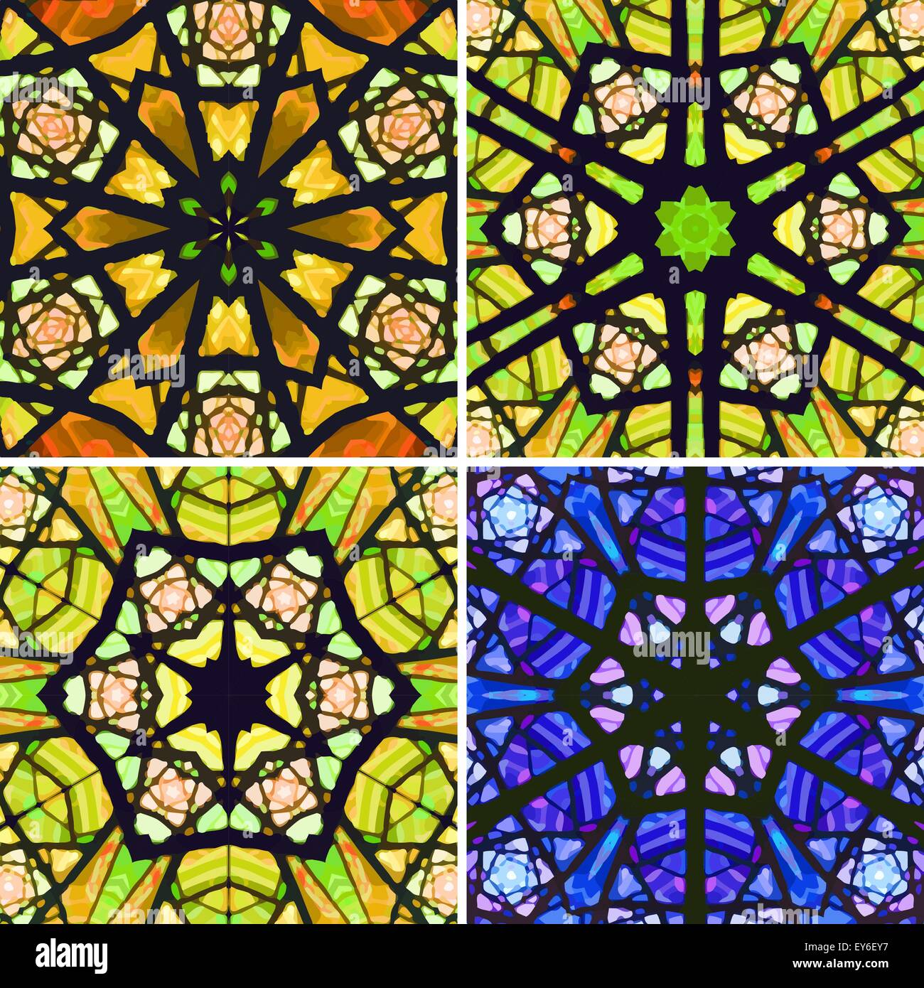 Round stained glass window drawing Stock Vector Images - Alamy