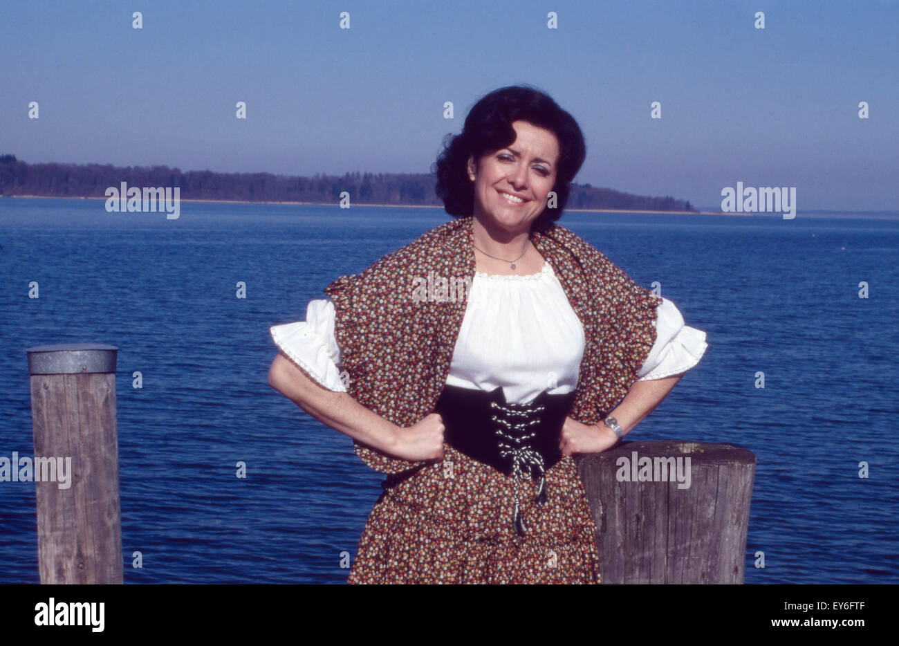 Deutsche volkstümliche Sängerin Lydia Huber, Deutschland 1970er Jahre ...