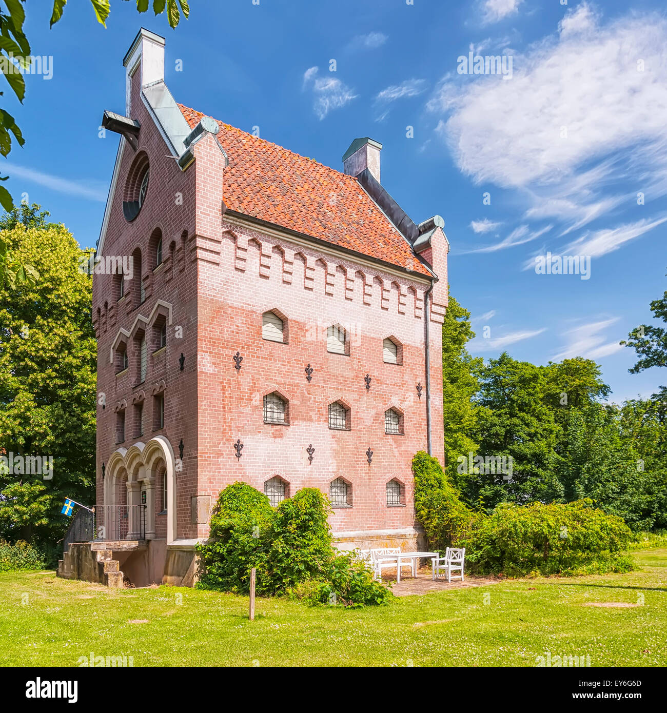 An image of the medieval buildings of Borgeby slott and Borjes torn in ...