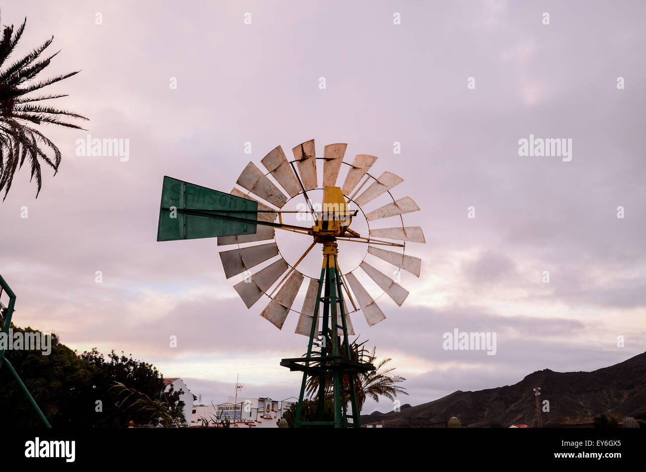 Vintage Wind Mill Stock Photo - Alamy