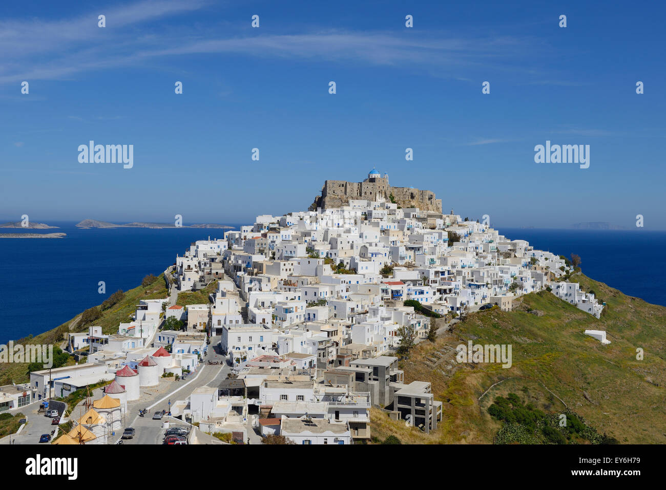 Panoramic view of Astypalaia Stock Photo - Alamy