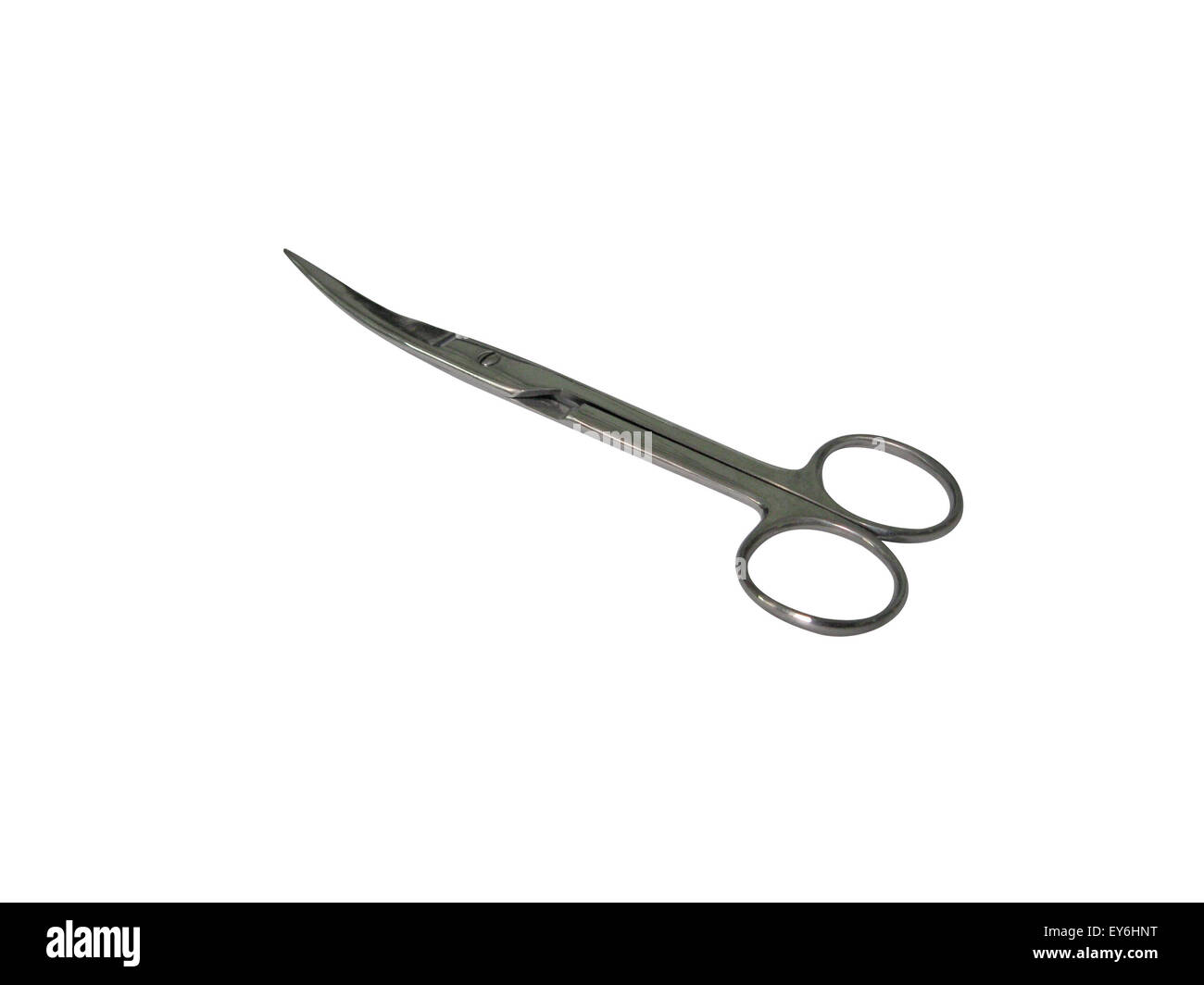 Special tools for veterinarians.Curved scissors on a white background ...