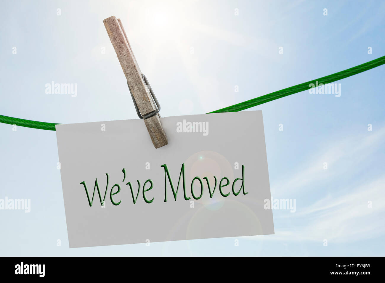 We moved announcement hi-res stock photography and images - Alamy