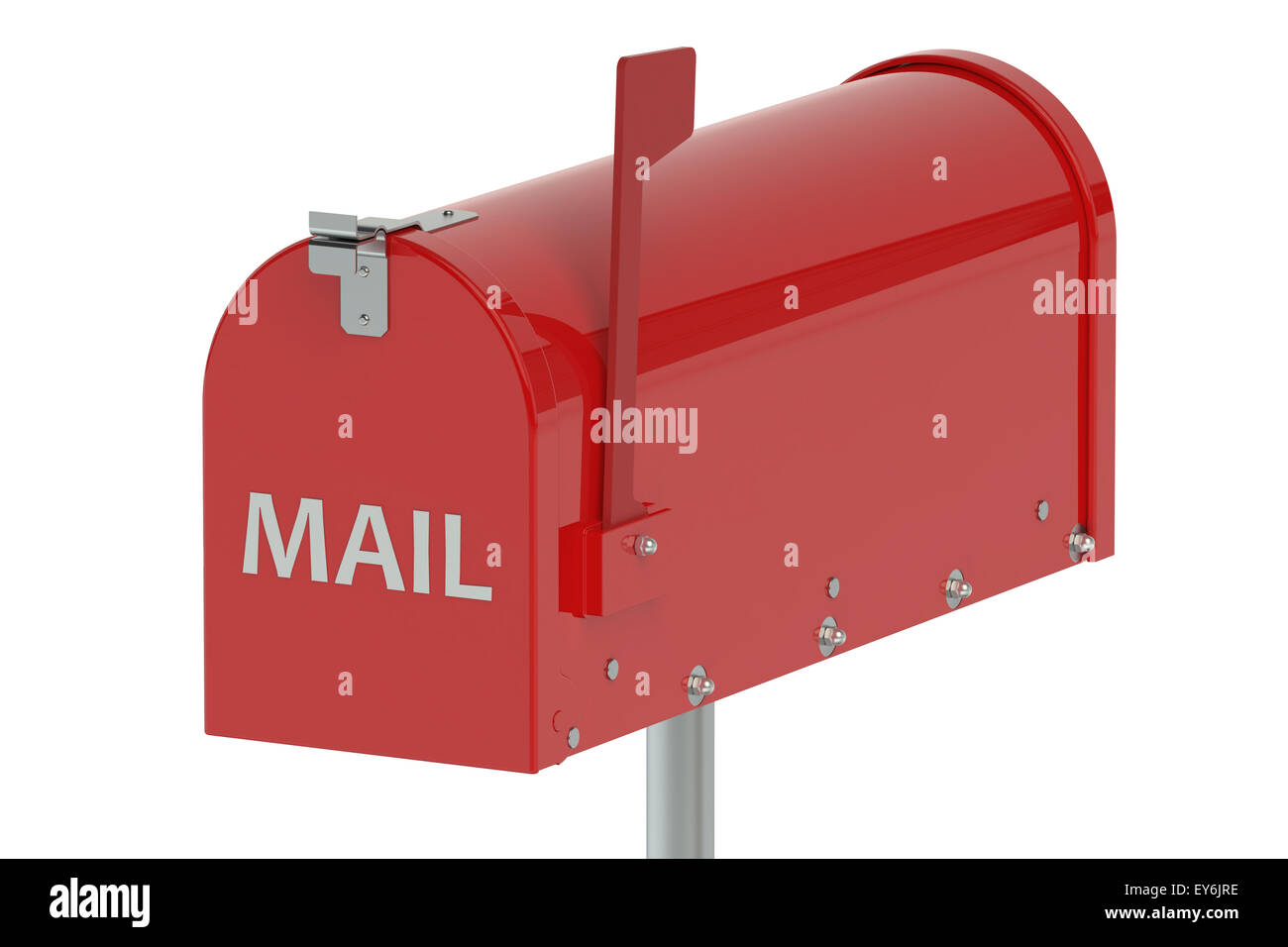 Red Mailbox isolated on white background Stock Photo - Alamy