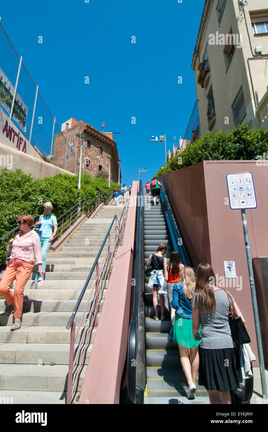 Street escalator parc guell barcelona hi-res stock photography and ...
