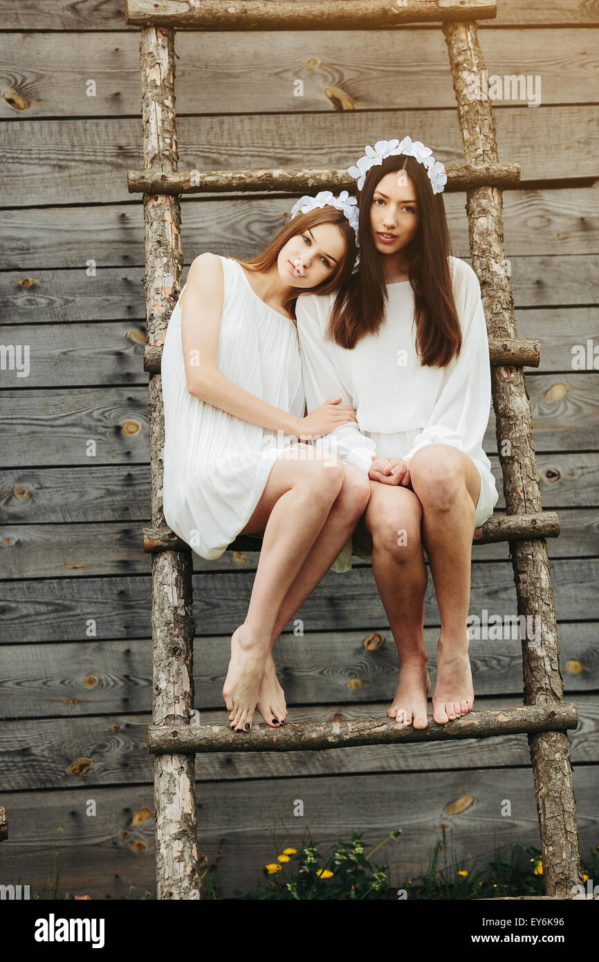 Two beautiful girl Stock Photo - Alamy