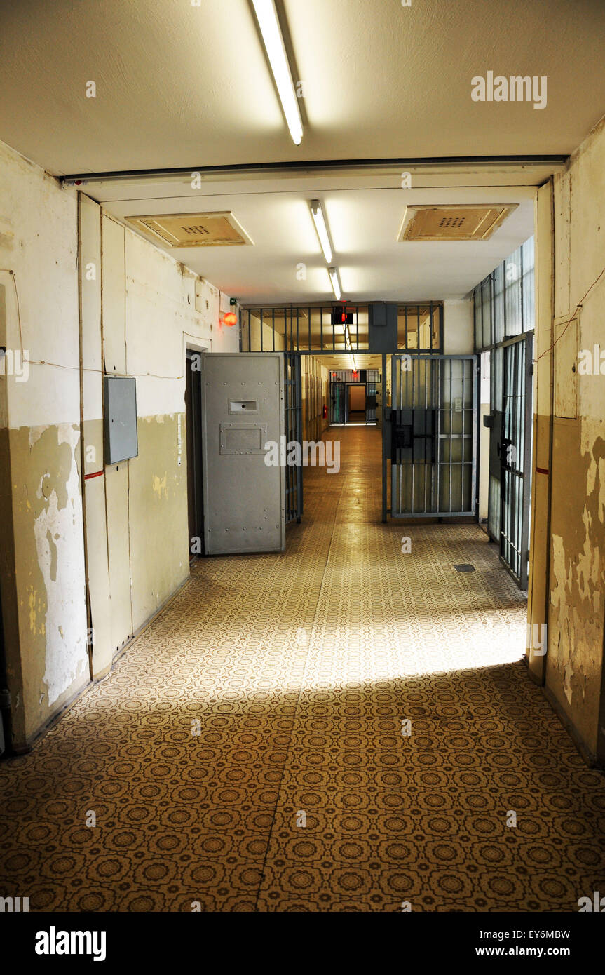 Stasi prison corridor in Berlin-Hohenschönhausen Memorial Stock Photo ...