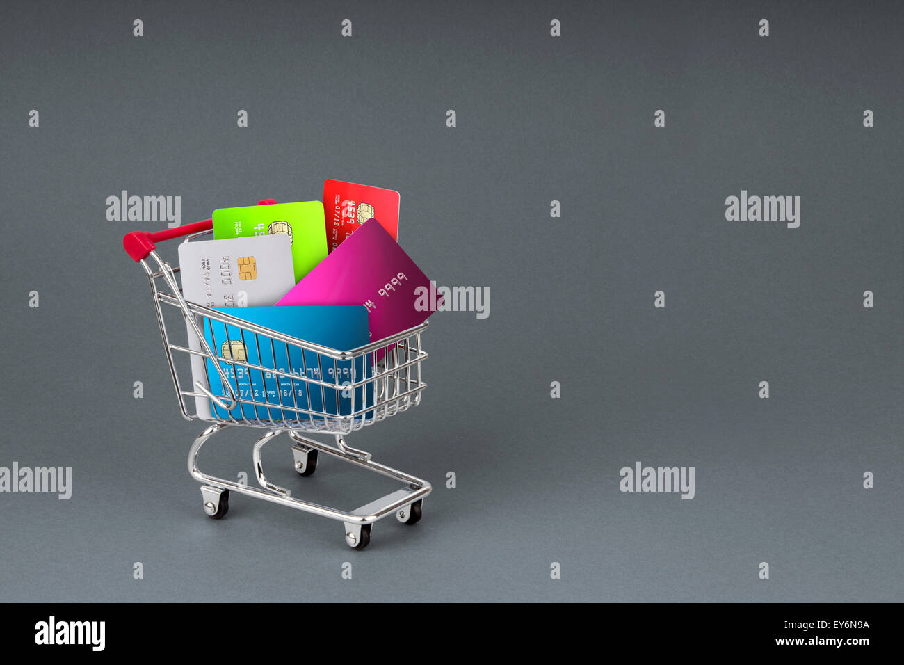 A selection off credit cards,bank cards and store cards in a shopping ...