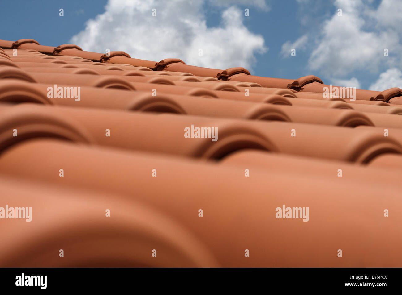 Clay tiles shingles house roofing Stock Photo - Alamy