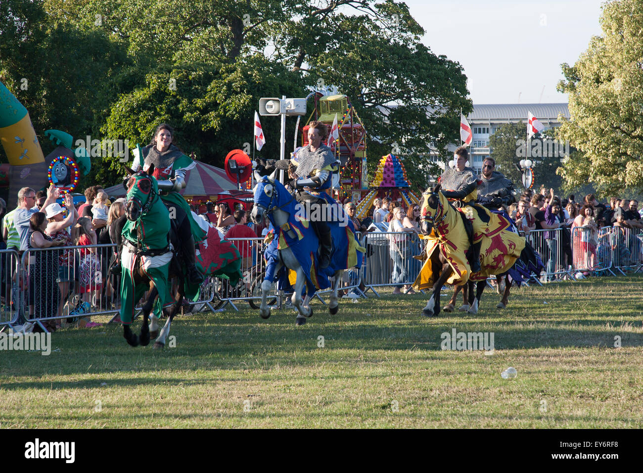Medieval knights jousting competition Lambeth Country show Brockwell ...
