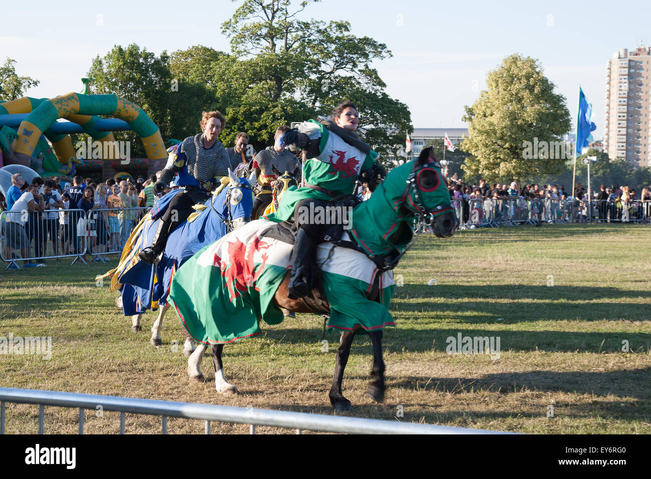 Medieval knights jousting competition Lambeth Country show Brockwell ...
