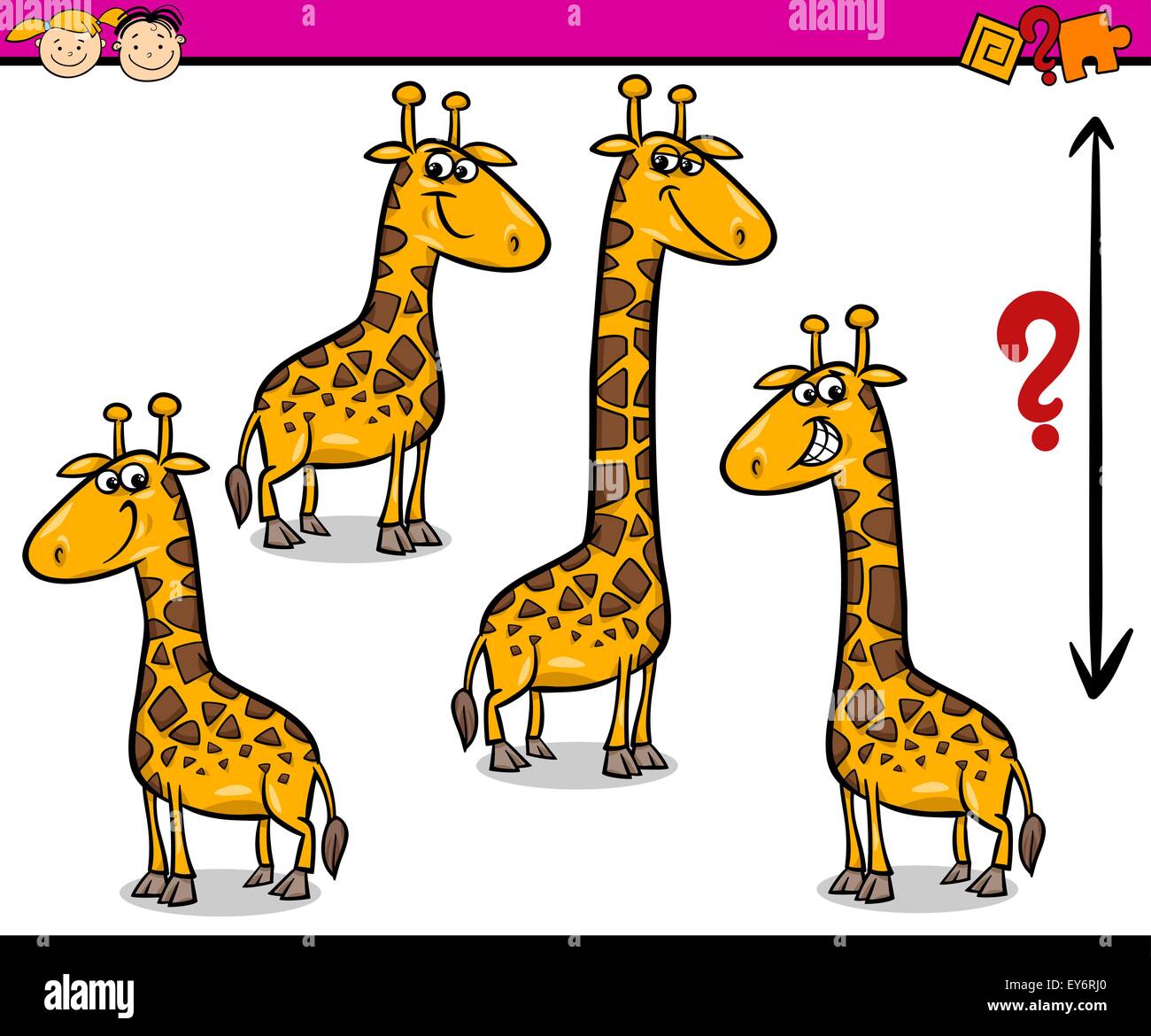 Cartoon Illustration of Education Game for Preschool Children with ...