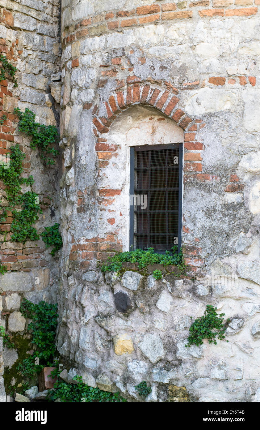 old window grille of a ruined castle in Italy Stock Photo - Alamy