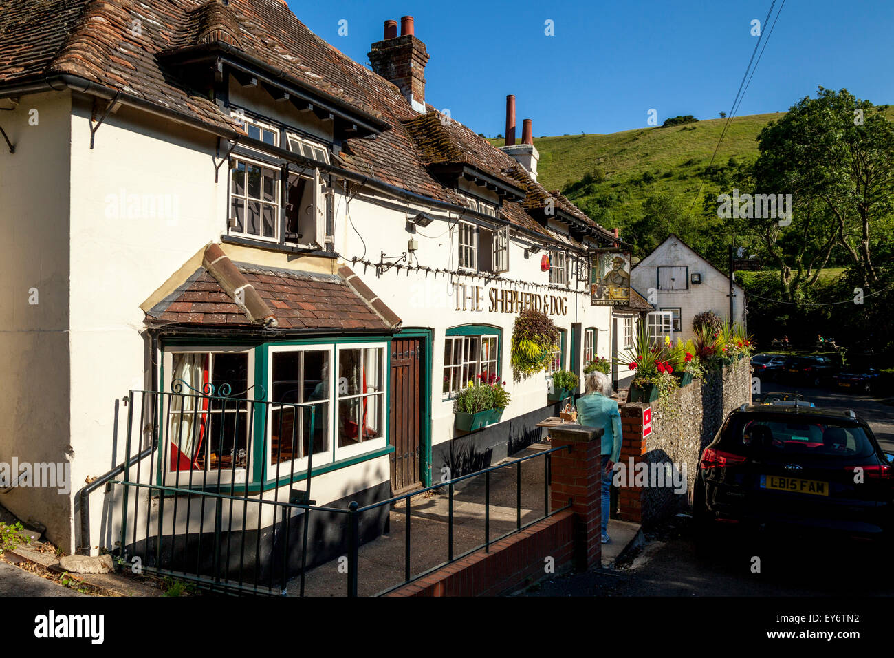 The Shepherd & Dog Country Pub, Fulking, Sussex, UK Stock Photo - Alamy