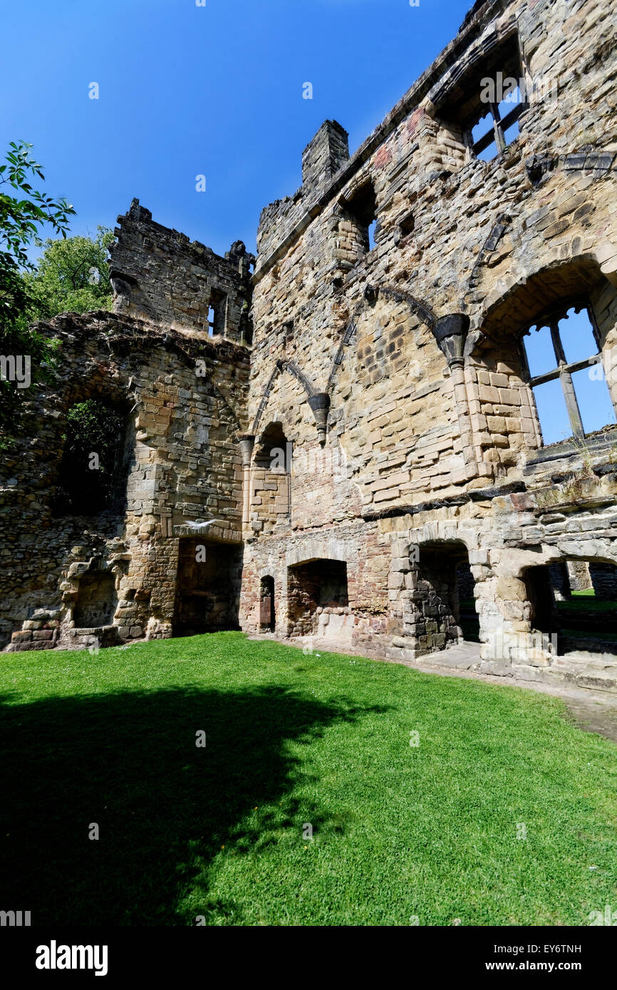 Ashby de la Zouch Castle in Leicestershire, England. The ruins are ...