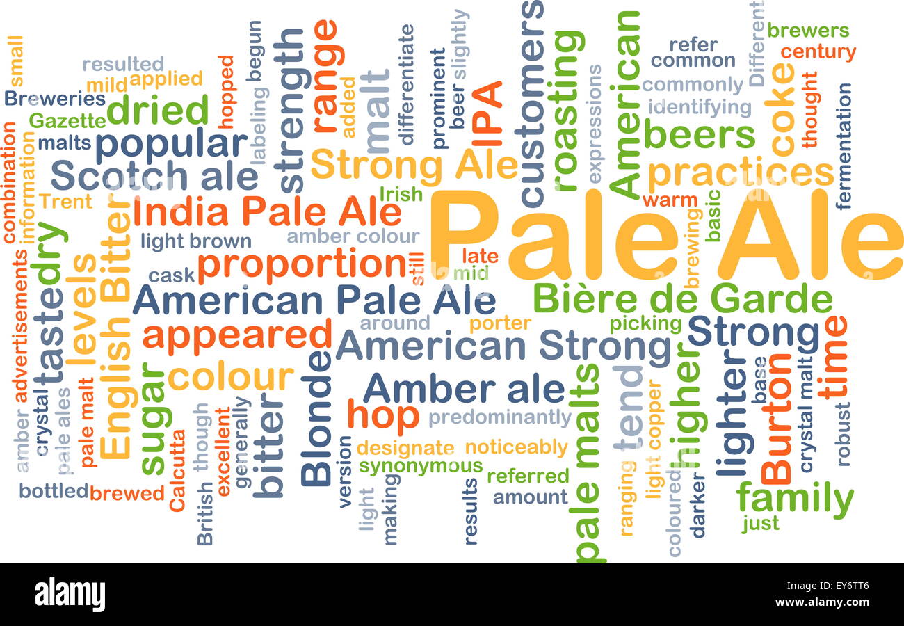 Background concept wordcloud illustration of pale ale Stock Photo - Alamy