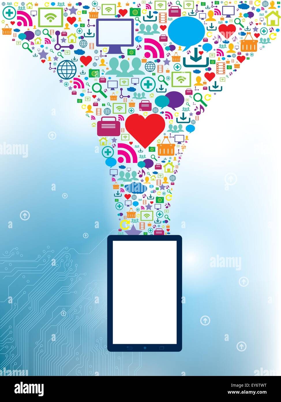 Mobile communication by smartphone apps to services available on the ...