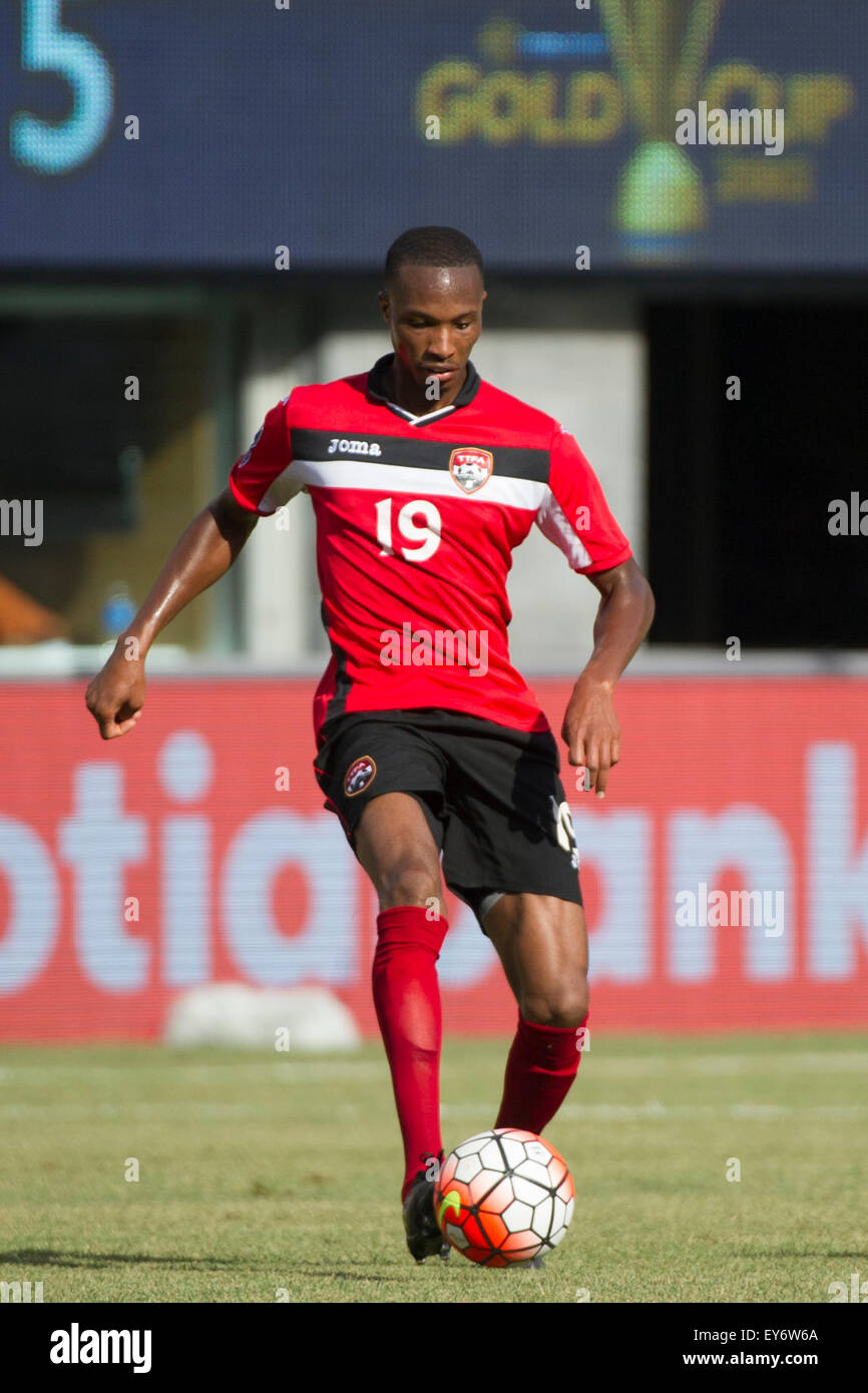 Penalty Kicks. 19th July, 2015. Trinidad & Tobago midfielder Kevan ...