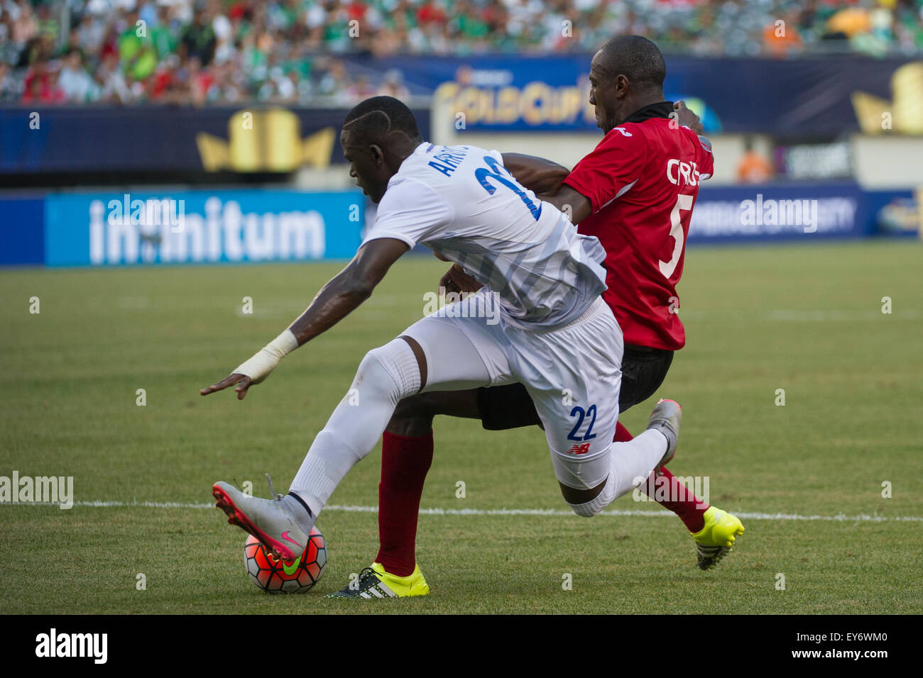 Penalty Kicks. 19th July, 2015. Trinidad & Tobago defender Daniel Cyrus ...