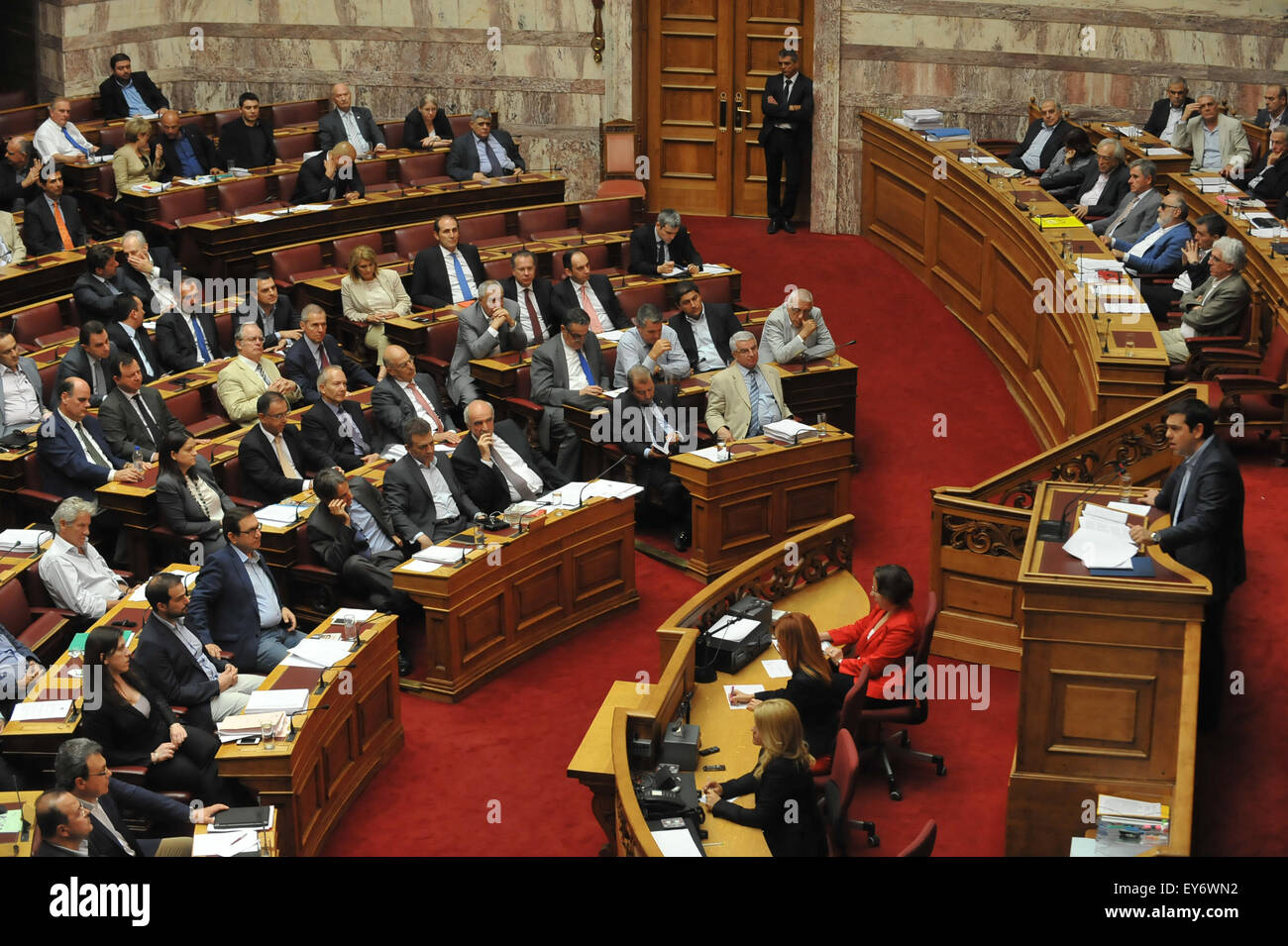 Athens, Thursday. 23rd July, 2015. Greek Prime Minister Alexis Tsipras ...