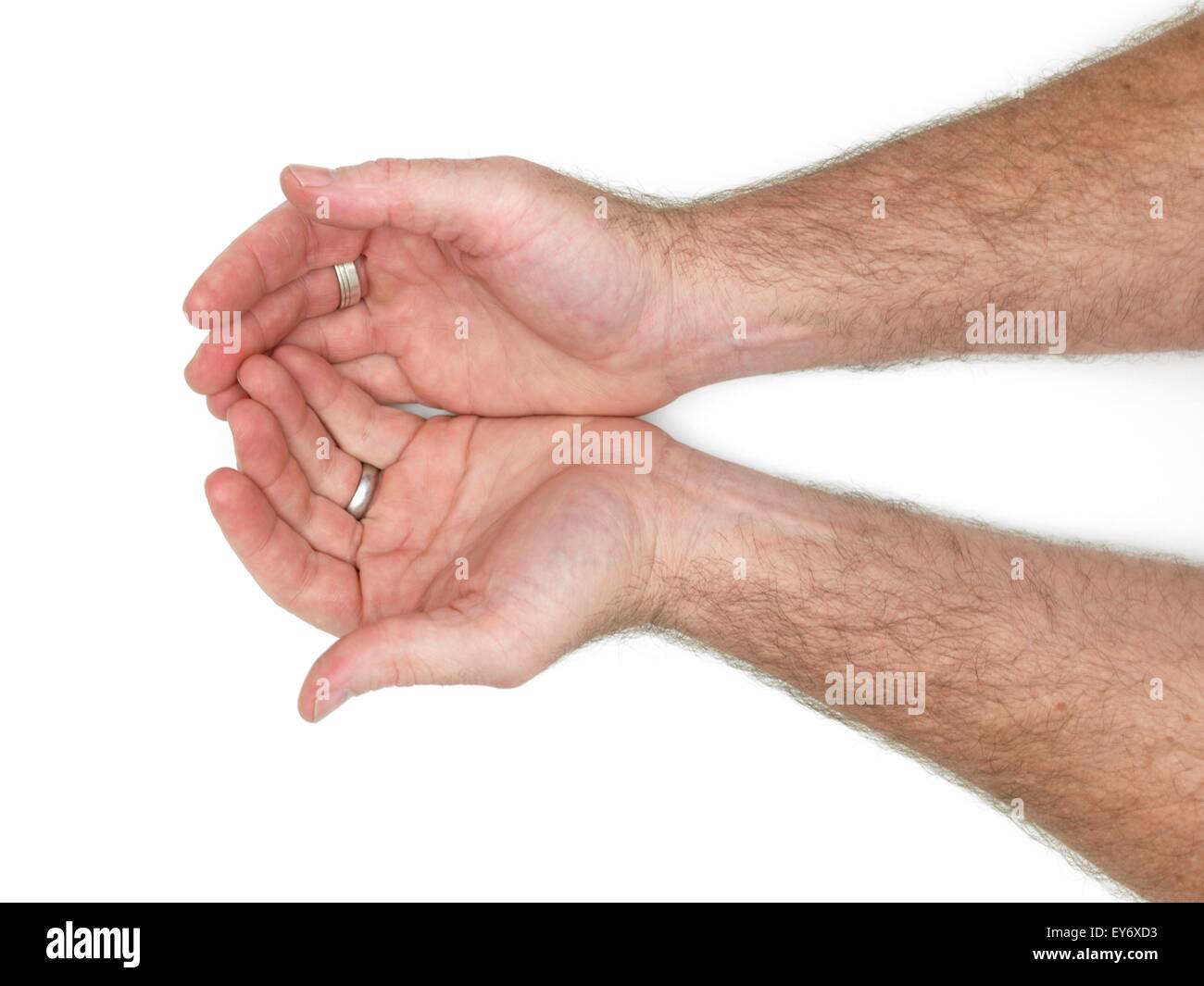 Mans palm of hands holding object hi-res stock photography and images ...