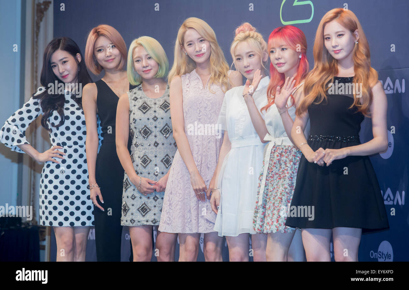 Girls' Generation, Jul 21, 2015 : (L-R) Tiffany, Soo-Young, Hyo-Yeon ...