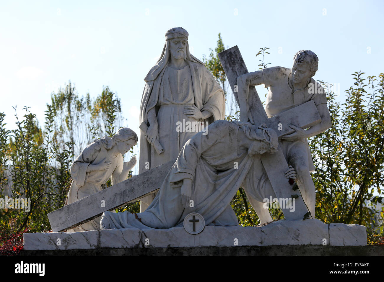 3rd station cross jesus falls hi-res stock photography and images - Alamy