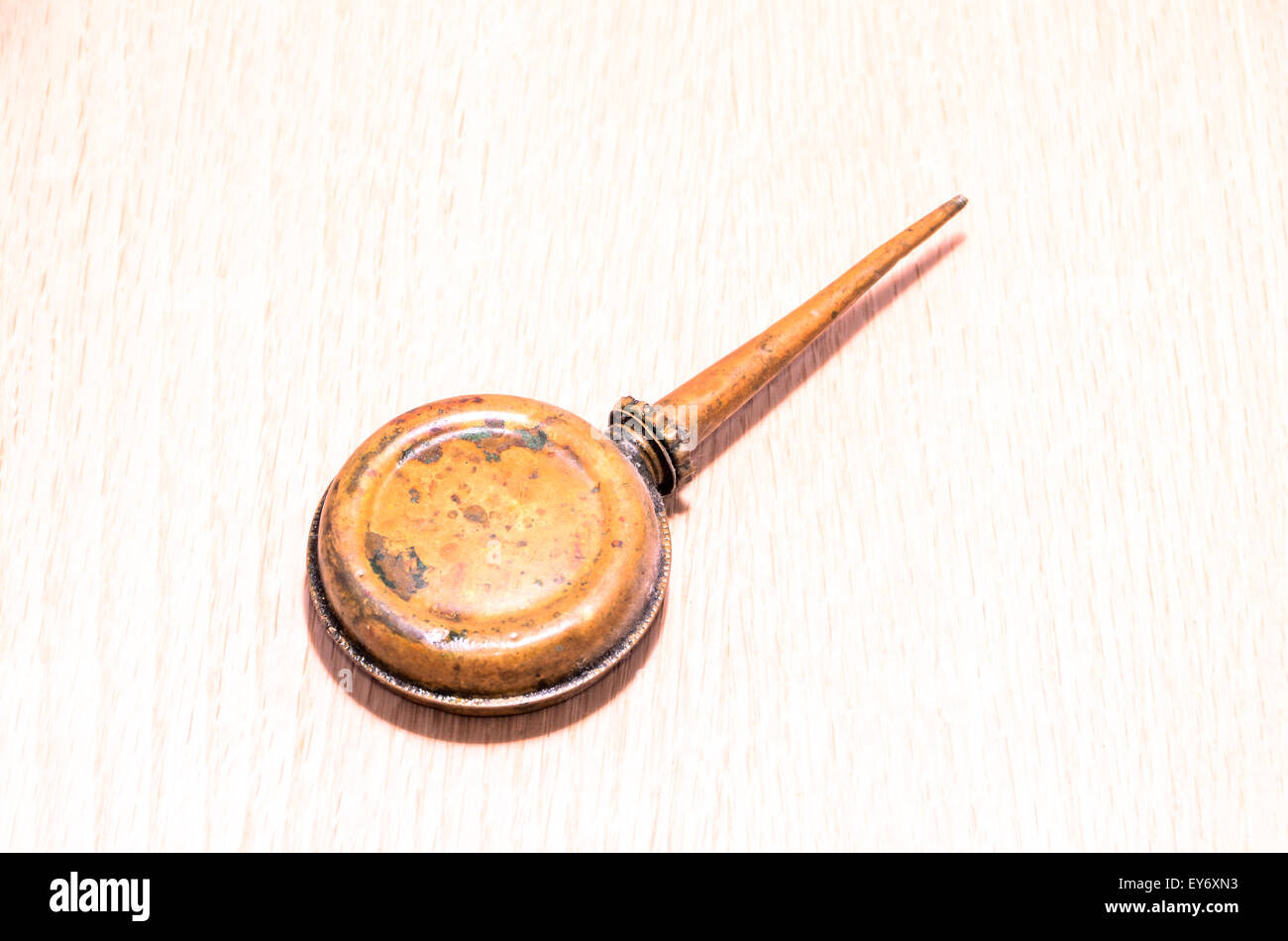 Vintage Weathered Oil Can Stock Photo - Alamy