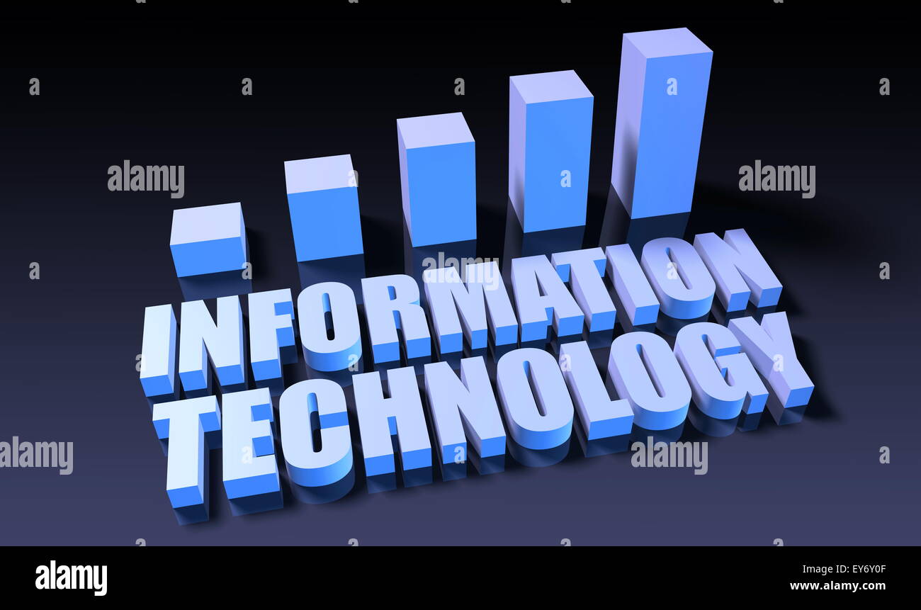 Information technology graph chart in 3d on blue and black Stock Photo ...