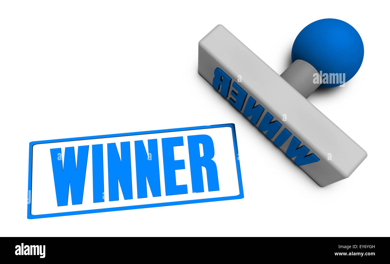 Winner Stamp or Chop on Paper Concept in 3d Stock Photo - Alamy