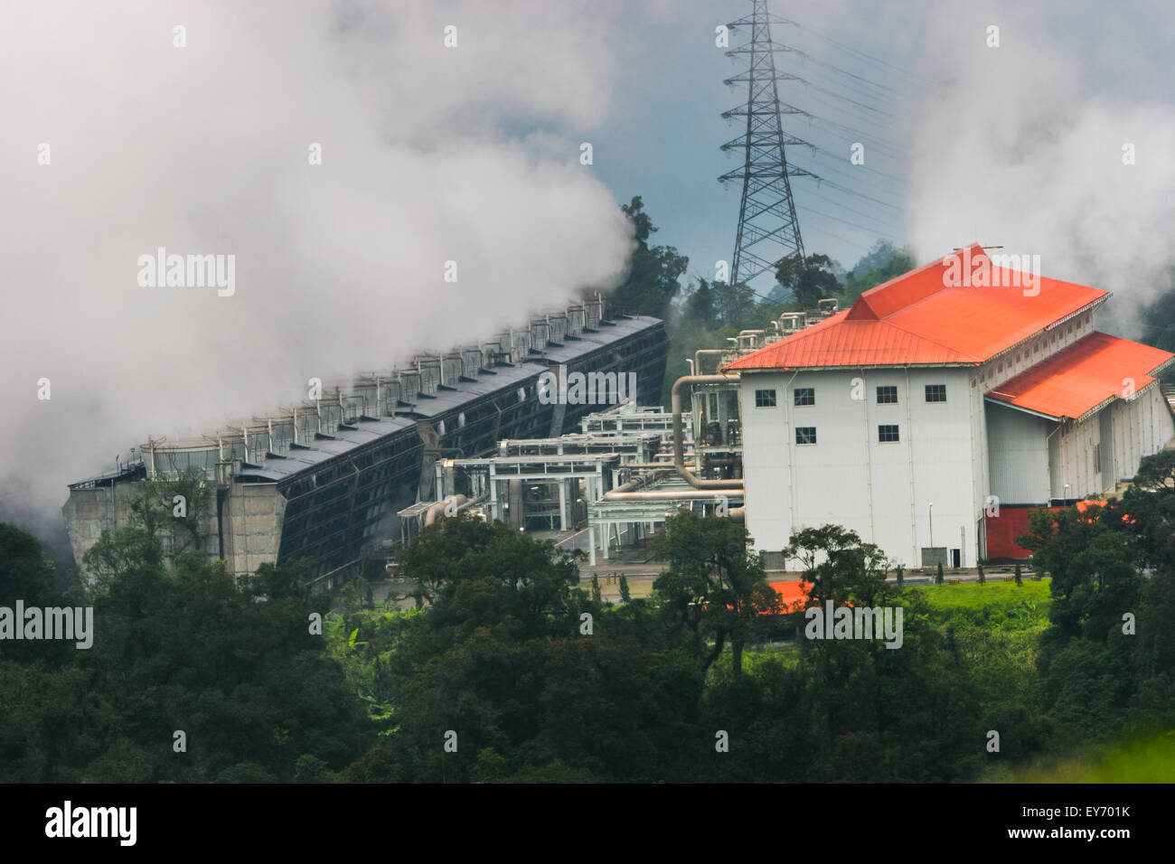 Chevron geothermal power plant in Mount Salak, West Java, Indonesia ...