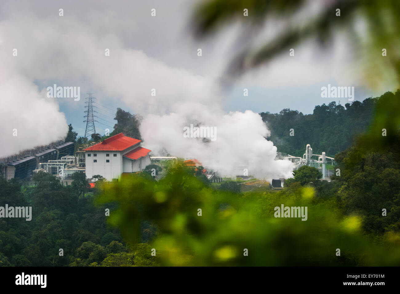 Geothermal power plant in Mount Salak, West Java, Indonesia Stock Photo ...