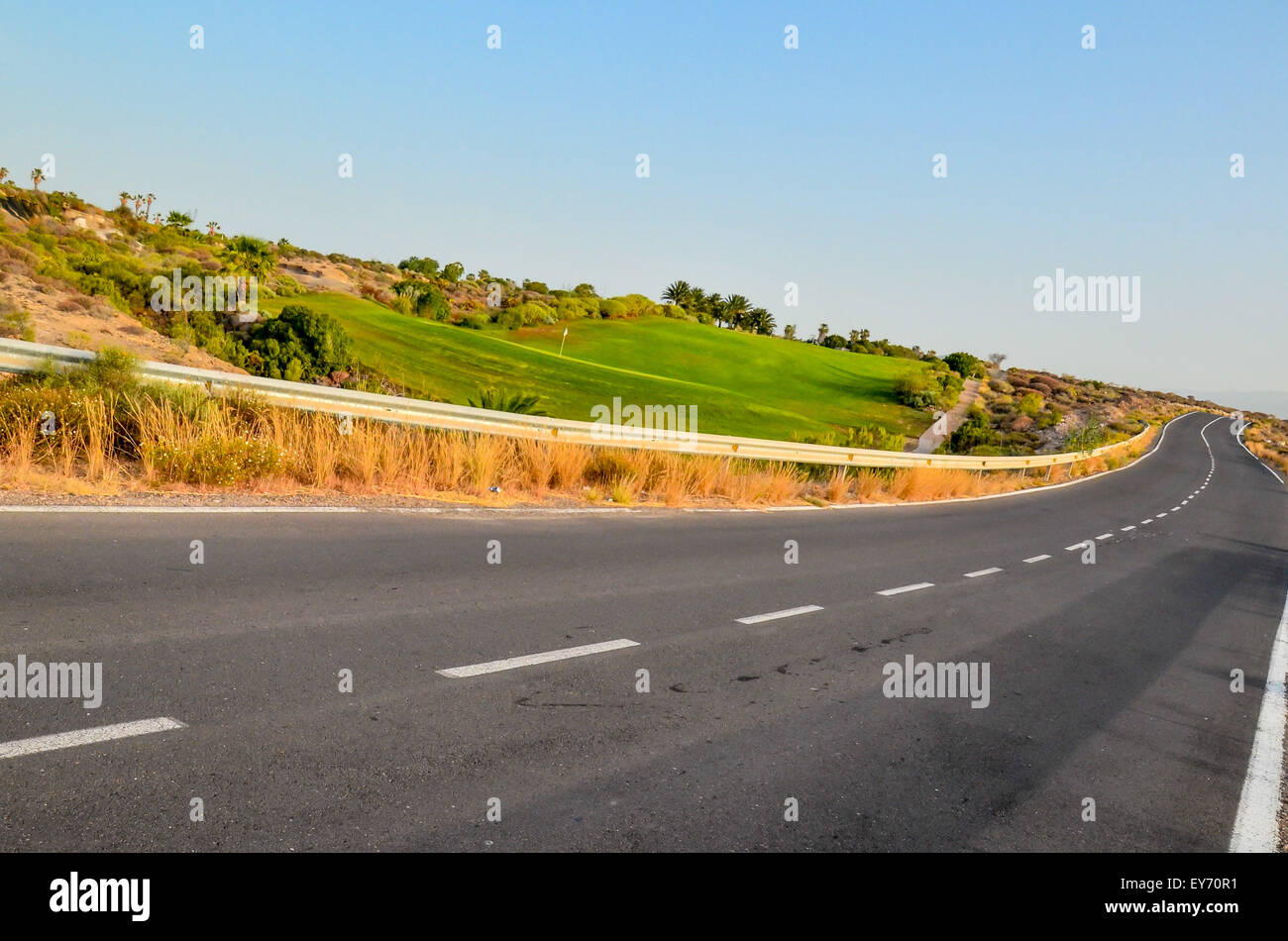 Long Lonely Road Stock Photo - Alamy