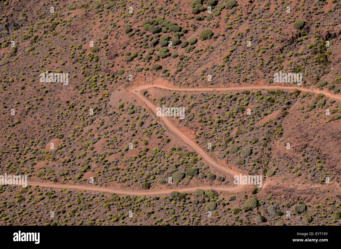 Aerial View of a Desert Road Stock Photo - Alamy