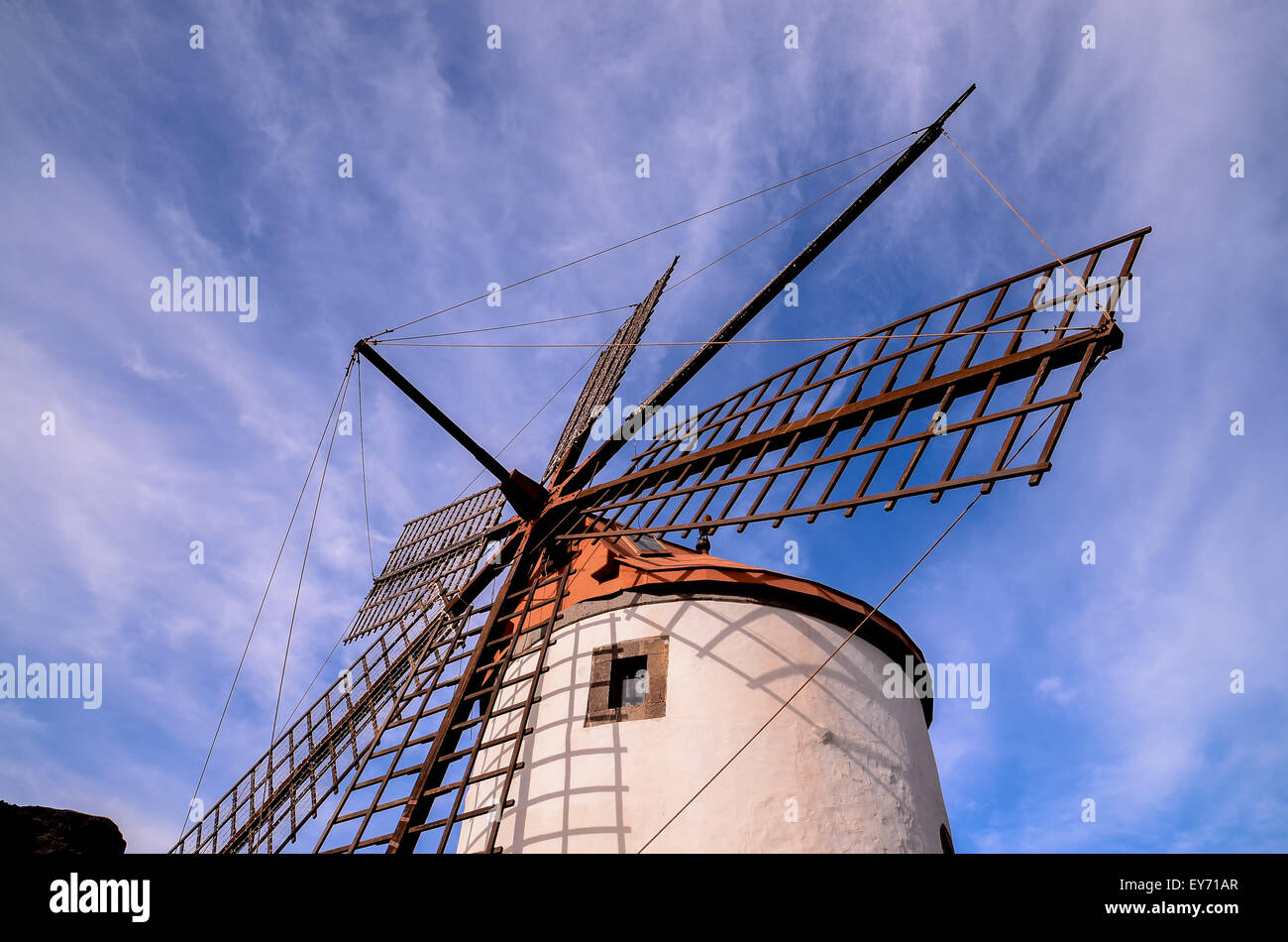 Vintage Wind Mill Stock Photo - Alamy