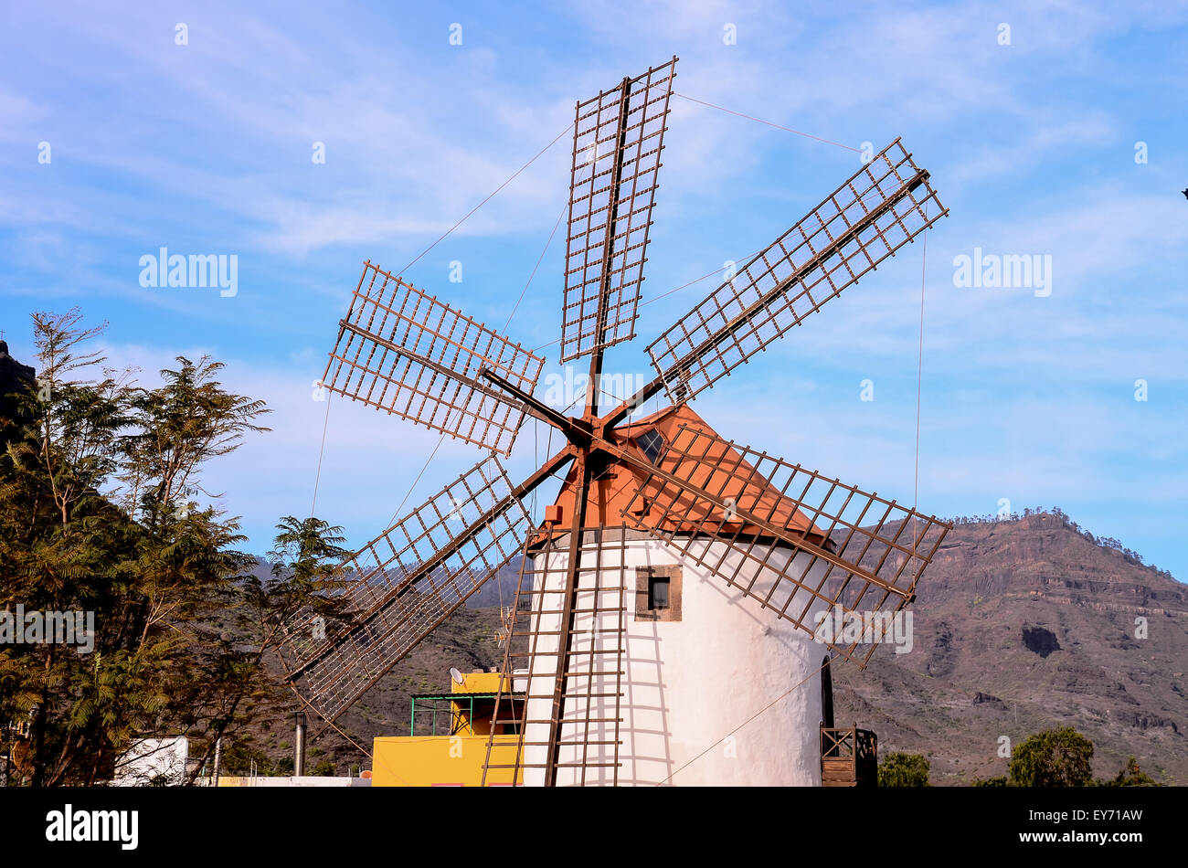 Vintage Wind Mill Stock Photo - Alamy