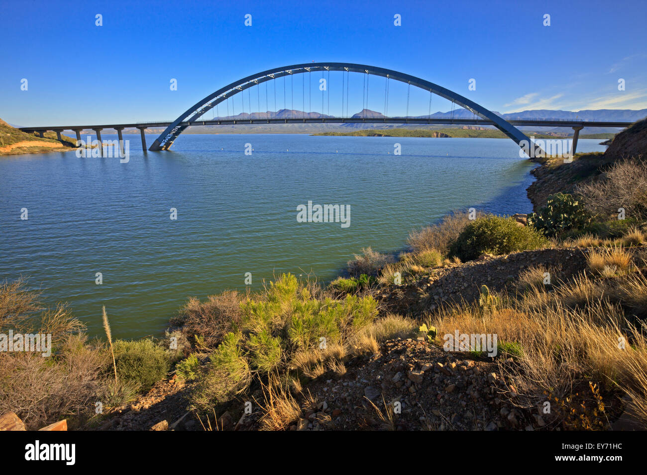 Roosevelt lake bridge hi-res stock photography and images - Alamy