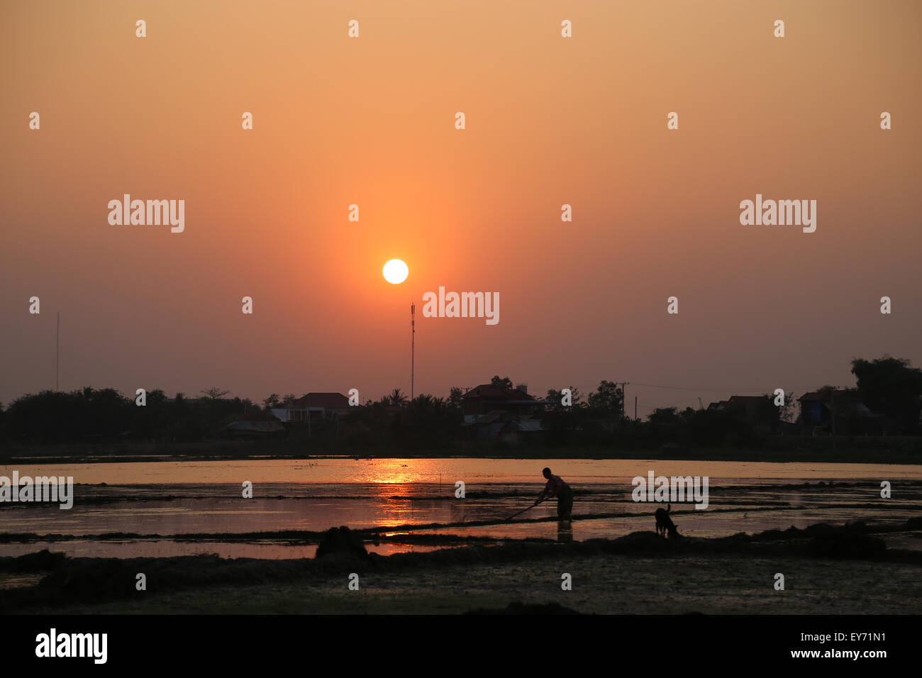 Sunset in Takeo Stock Photo - Alamy